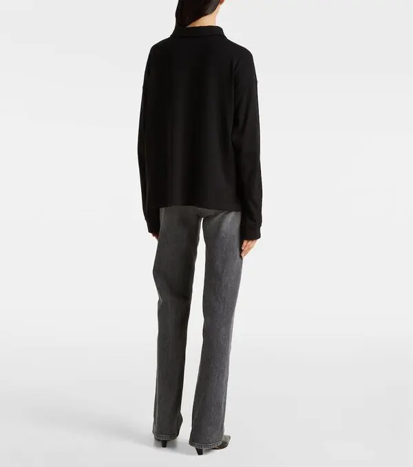 Khaite Faithful Silk Jersey Polo Sweater