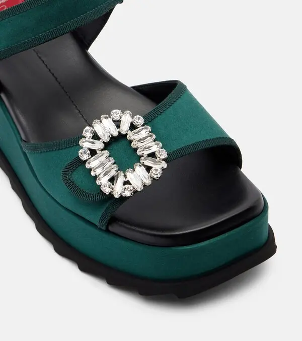 ROGER VIVIER Slidy Viv' Leather Platform Sandals
