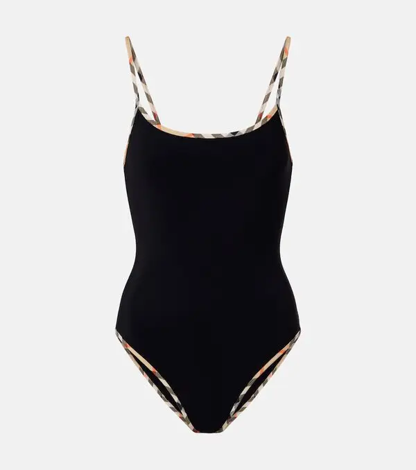 Burberry Check Swimsuit - Black