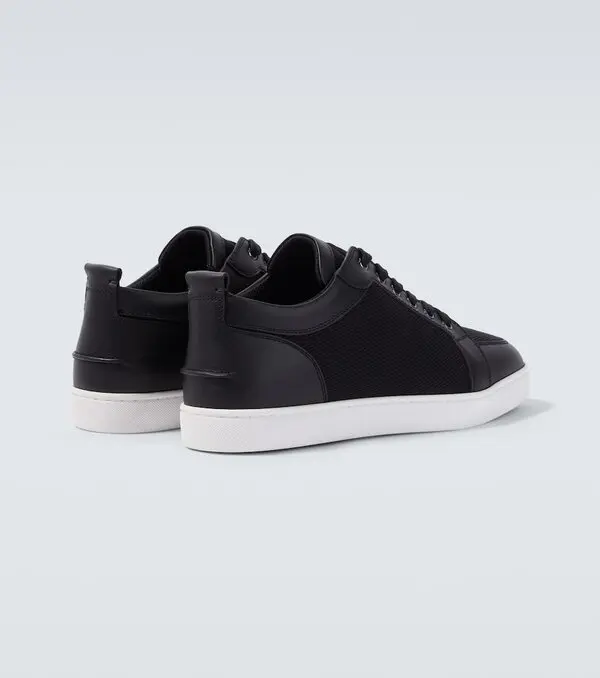 CHRISTIAN LOUBOUTIN Rantulow Leather-trimmed Twill Sneakers - Black