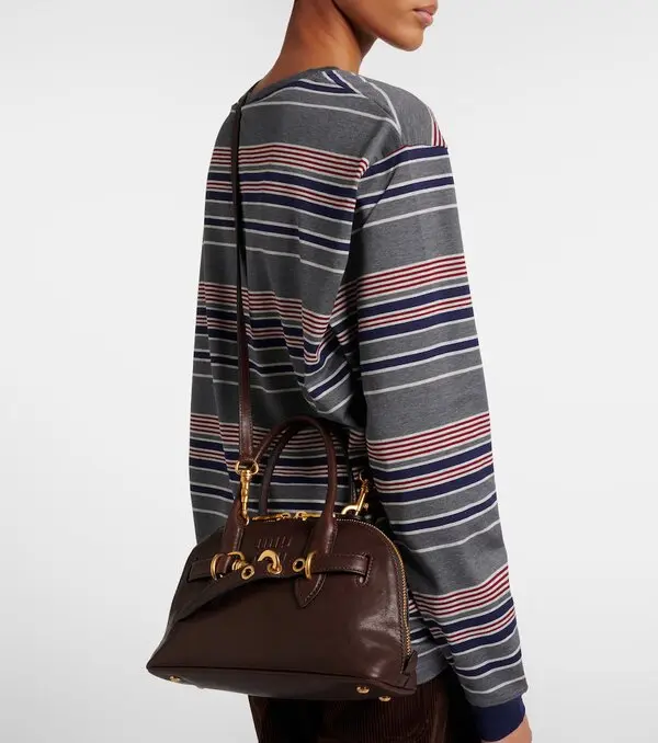 Miu Miu Aventure Leather Tote Bag - Brown