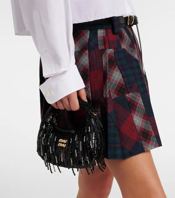 Miu Miu Wander Mini Embellished Top-handle Bag
