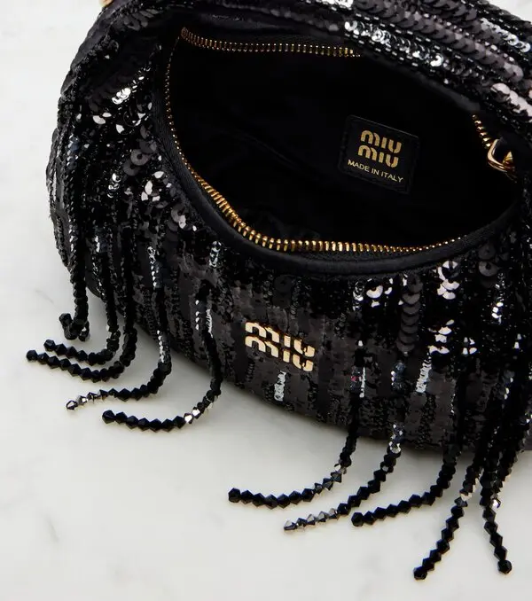 Miu Miu Wander Mini Embellished Top-handle Bag