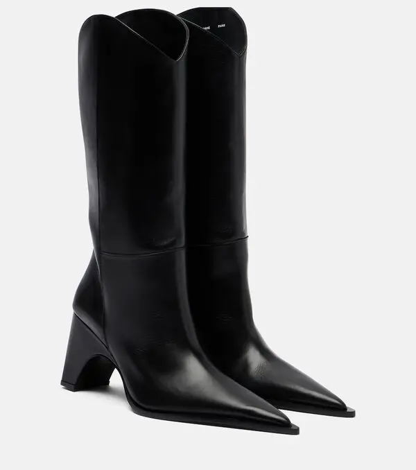 Coperni Bridge Leather Cowboy Boots - Black