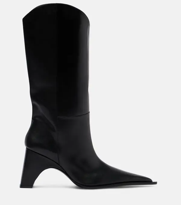 Coperni Bridge Leather Cowboy Boots - Black