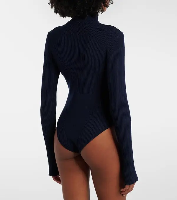 Cordova Butte Ribbed-knit Wool Ski Bodysuit - Blue