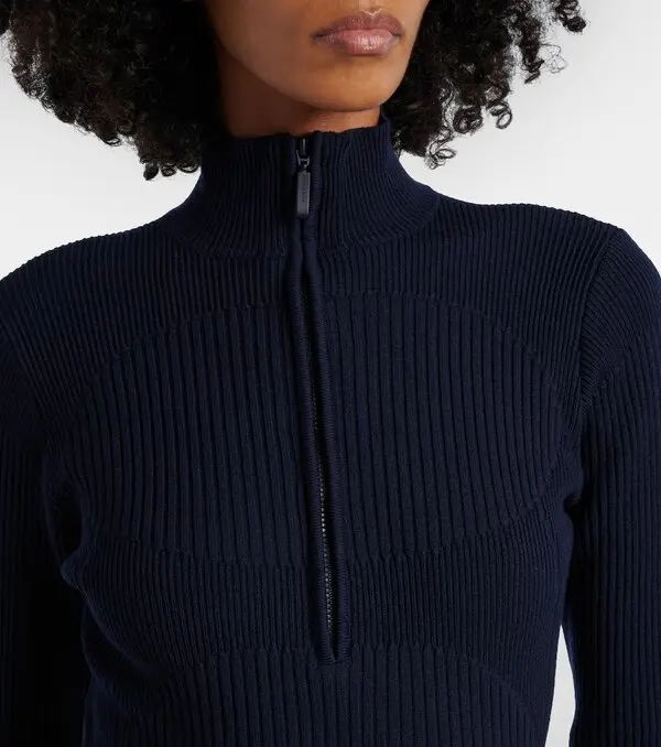 Cordova Butte Ribbed-knit Wool Ski Bodysuit - Blue