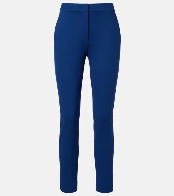 Max Mara Pegno Cropped Slim Fit Jersey Pants - Blue