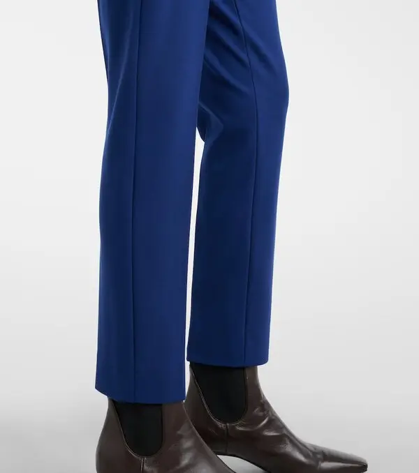 Max Mara Pegno Cropped Slim Fit Jersey Pants - Blue