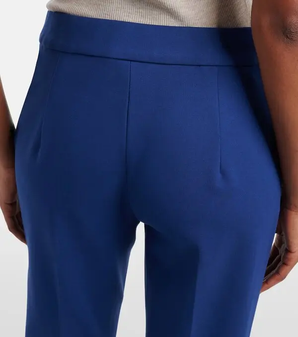 Max Mara Pegno Cropped Slim Fit Jersey Pants - Blue
