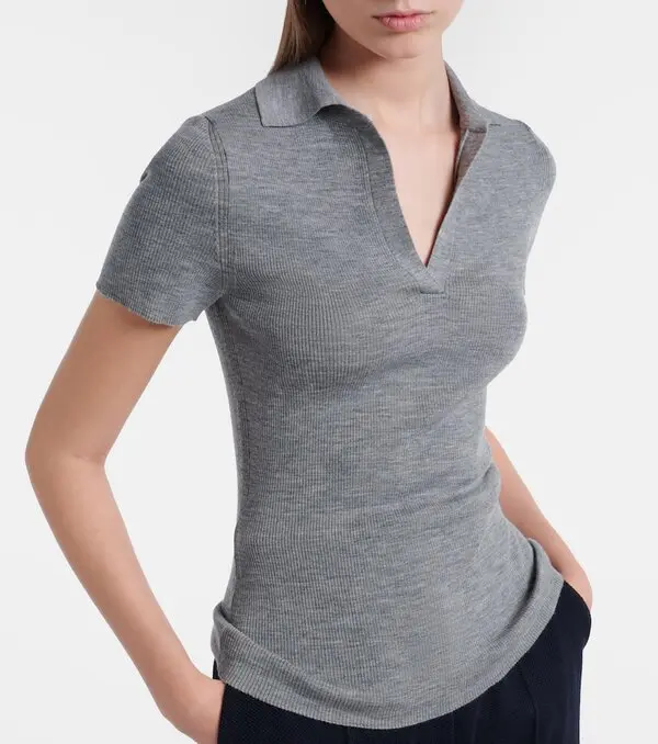 Max Mara Albero Virgin Wool Polo Shirt - Beige