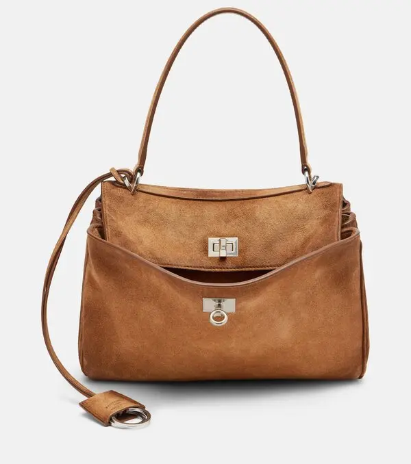 Balenciaga Rodeo Small Suede Shoulder Bag - Brown