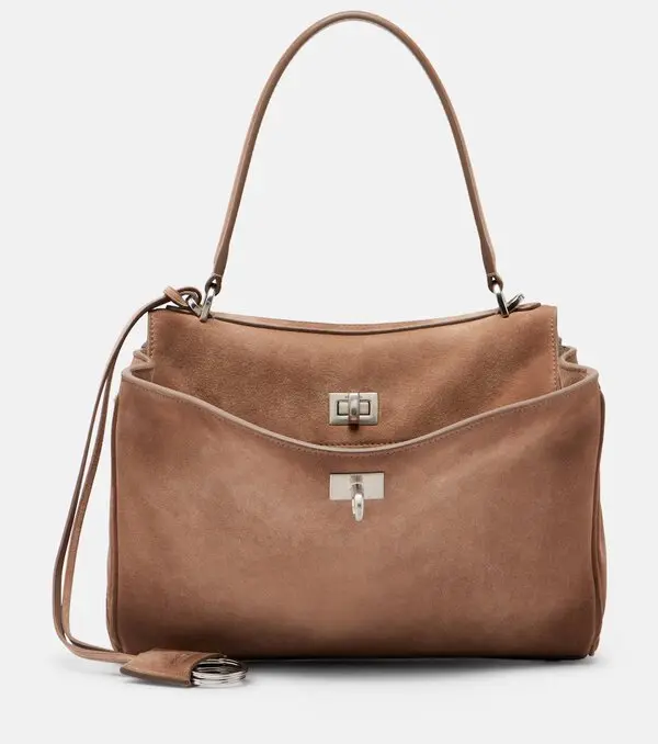 Balenciaga Rodeo Small Suede Shoulder Bag - Brown