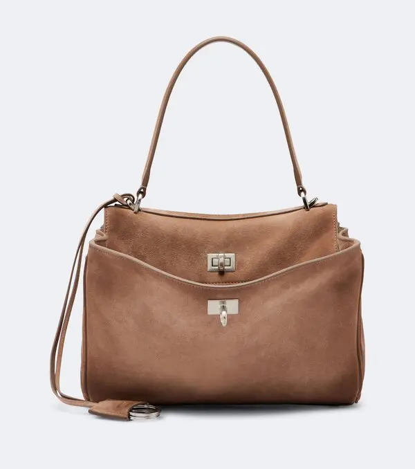 Balenciaga Rodeo Small Suede Top-handle Bag - Clay