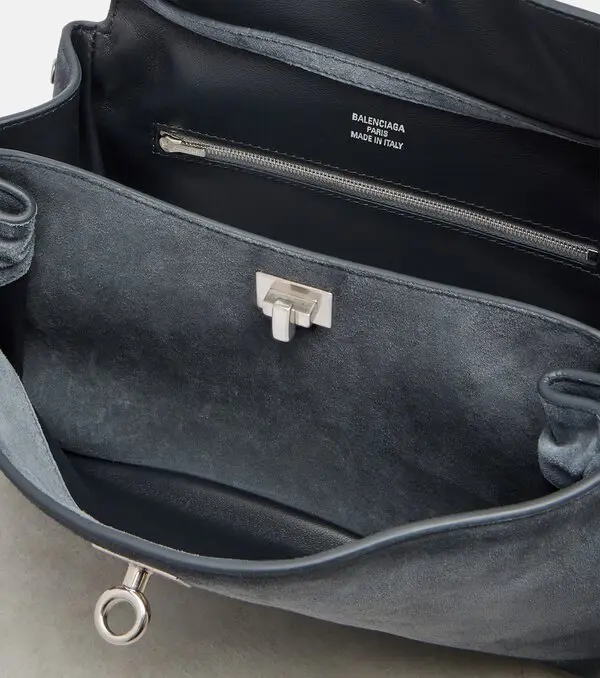 Balenciaga Rodeo Small Suede Top Handle Bag - Grey