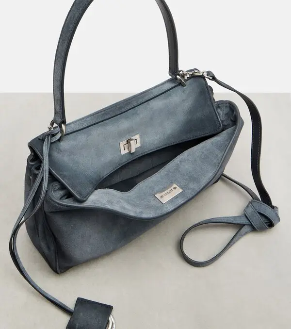 Balenciaga Rodeo Small Suede Top Handle Bag - Grey