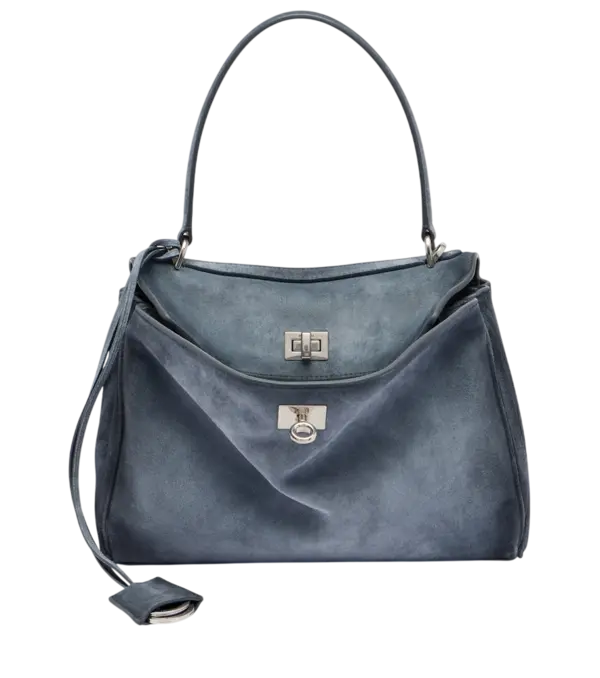 Balenciaga Rodeo Small Suede Top Handle Bag - Grey