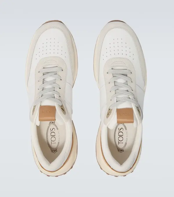 TOD'S Leather And Suede-trimmed Sneakers - White
