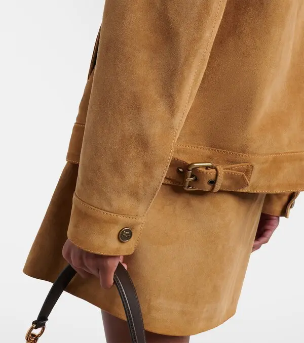 Etro Crochet-trimmed Suede Jacket