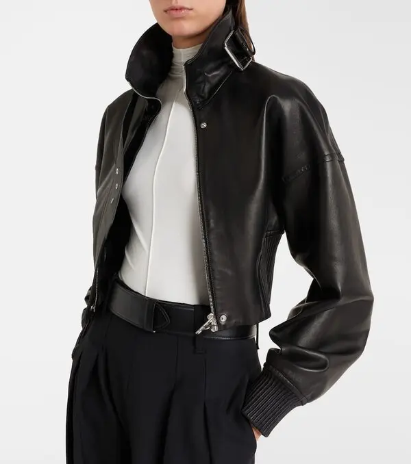 Sportmax Ossido Leather Blouson Jacket - Black