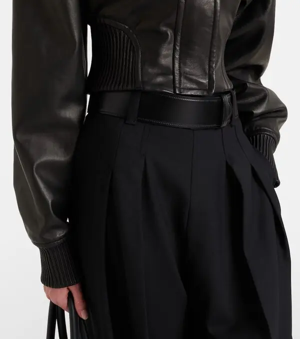 Sportmax Ossido Leather Blouson Jacket - Black