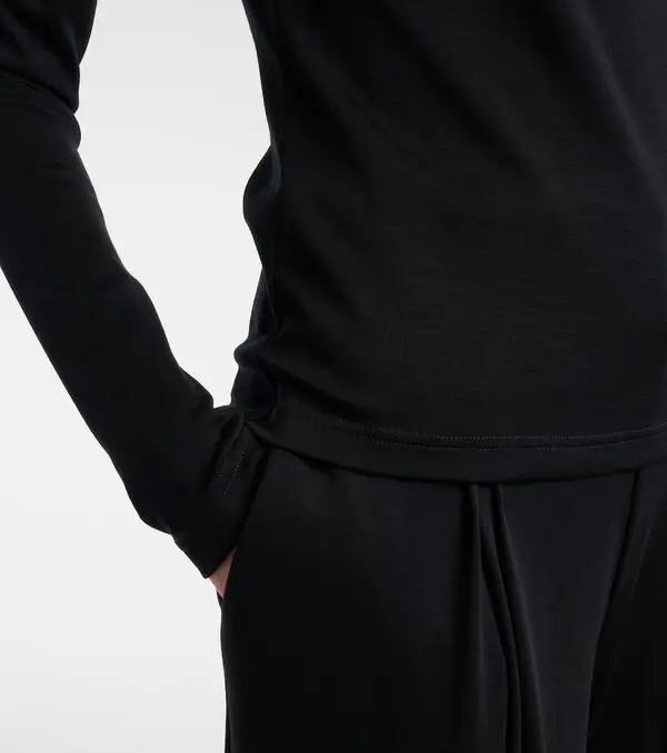 Max Mara Orafo Off-shoulder Virgin Wool Top - Black