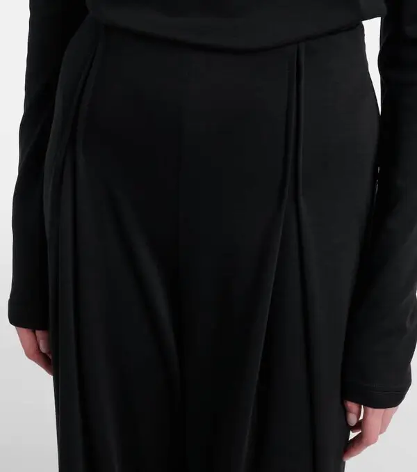 Max Mara Cocco Virgin Wool Jersey Wide-leg Pants