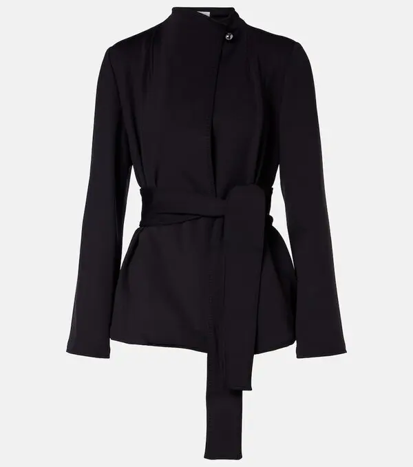 Max Mara Talamo Belted Jersey Blazer - Black