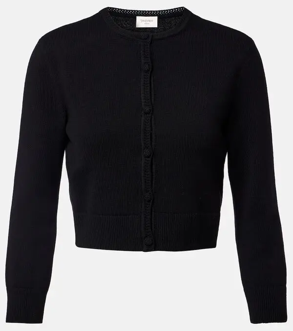 Saint Laurent Wool Cardigan - Black
