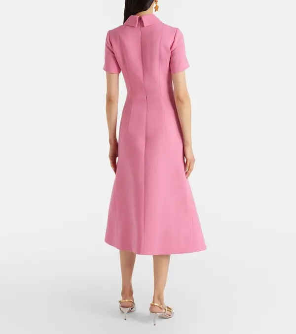 EMILIA WICKSTEAD Eman Wool Crêpe Midi Dress - Pink
