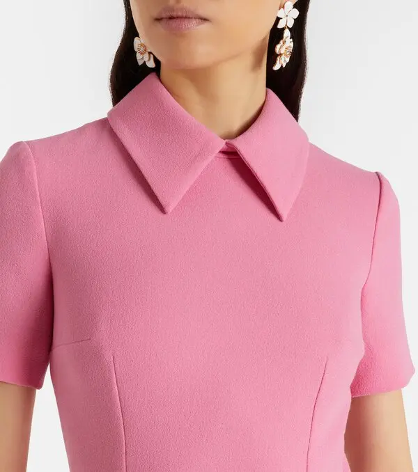 EMILIA WICKSTEAD Eman Wool Crêpe Midi Dress - Pink