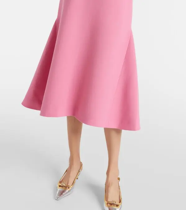 EMILIA WICKSTEAD Eman Wool Crêpe Midi Dress - Pink