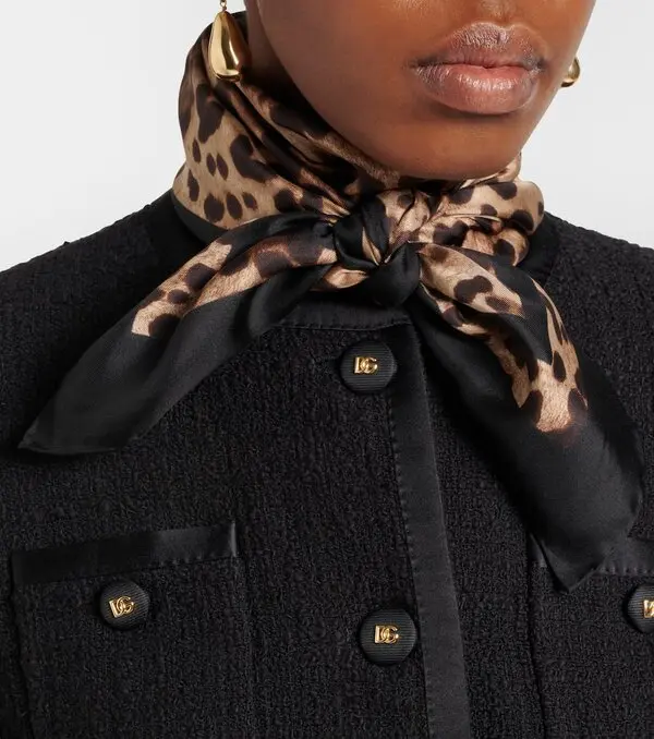 Dolce & Gabbana Leopard-print Silk Scarf - Brown