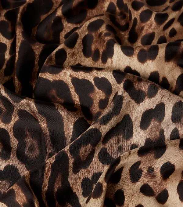 Dolce & Gabbana Leopard-print Silk Scarf - Brown