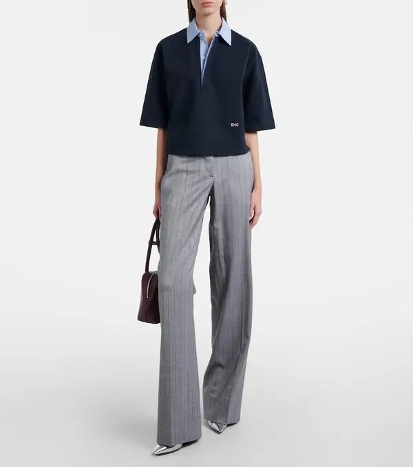Stella McCartney Cropped Cotton Piqué Polo Shirt
