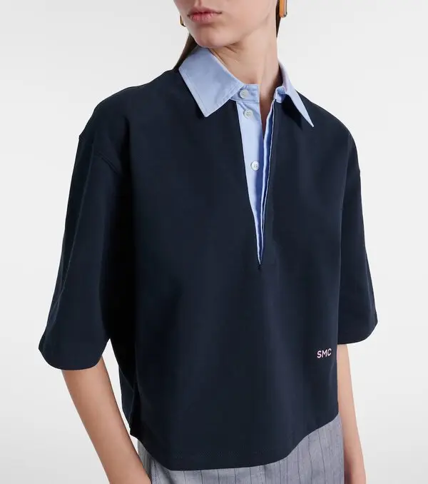Stella McCartney Cropped Cotton Piqué Polo Shirt