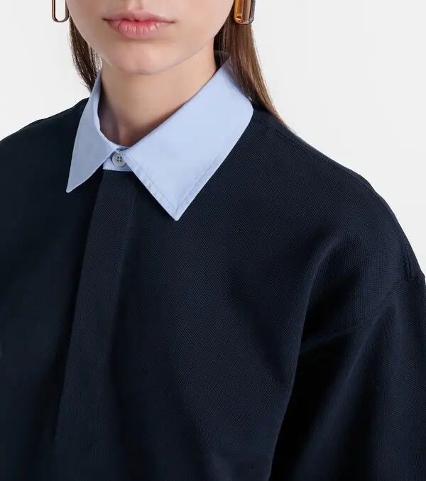 Stella McCartney Cropped Cotton Piqué Polo Shirt