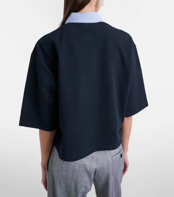 Stella McCartney Cropped Cotton Piqué Polo Shirt