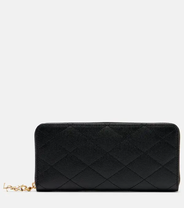 Saint Laurent Cassandre Leather Wallet - Black