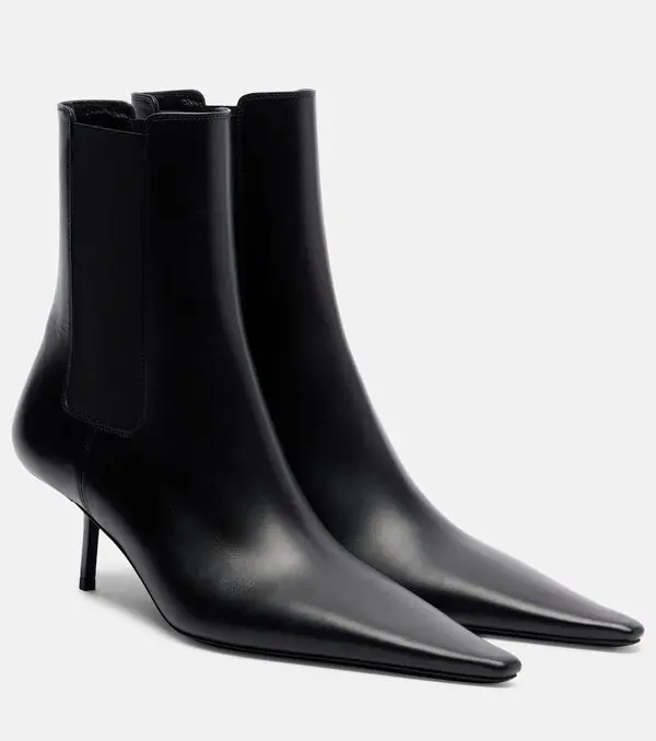Saint Laurent Victoire 55 Leather Ankle Boots