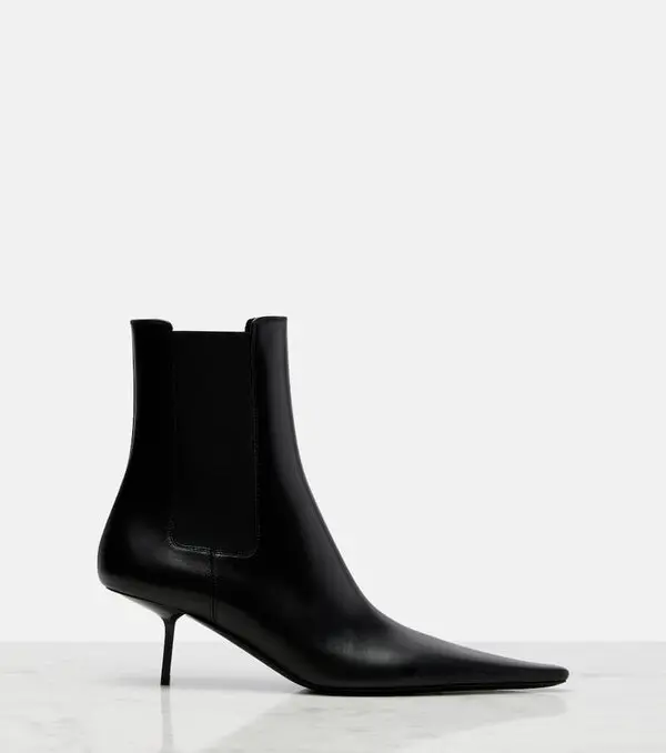 Saint Laurent Victoire 55 Leather Ankle Boots