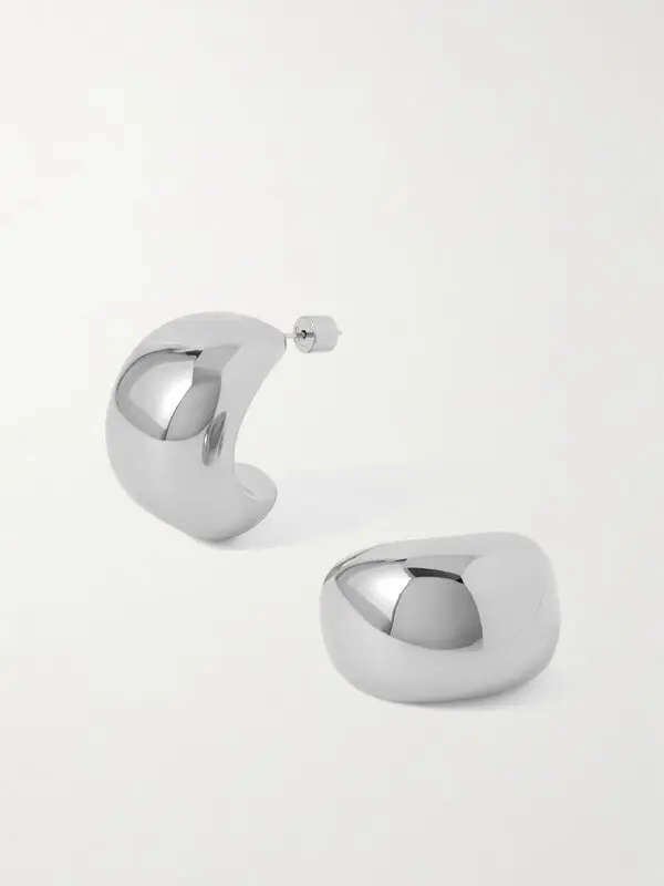 MARTHA CALVO Jordyn Rhodium-plated Hoop Earrings - Silver