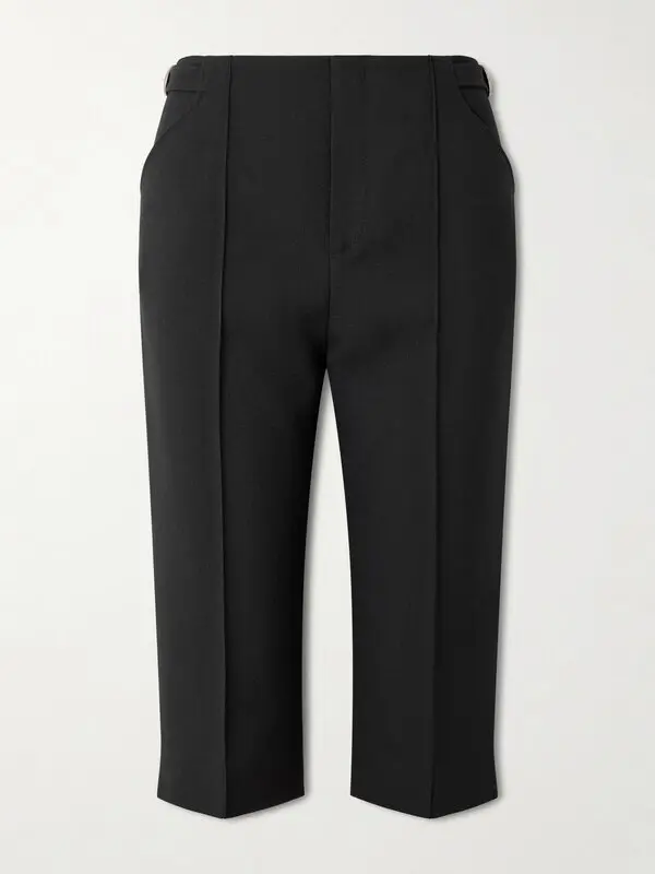 Chloé Buckle-embellished Wool-crepe Capri Pants