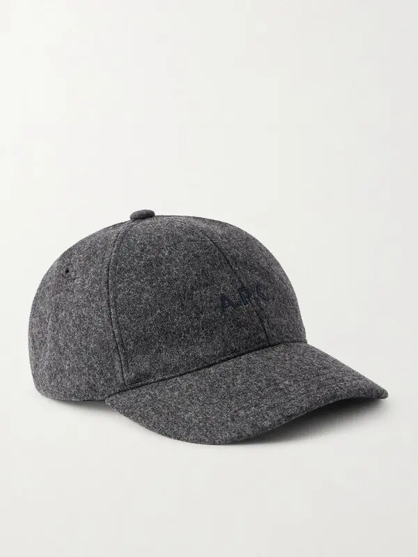 A.p.c. Charlie Logo-embroidered Wool Baseball Cap - Gray
