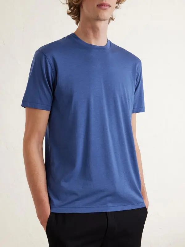 TOM FORD Lyocell And Cotton-blend T-shirt - Blue