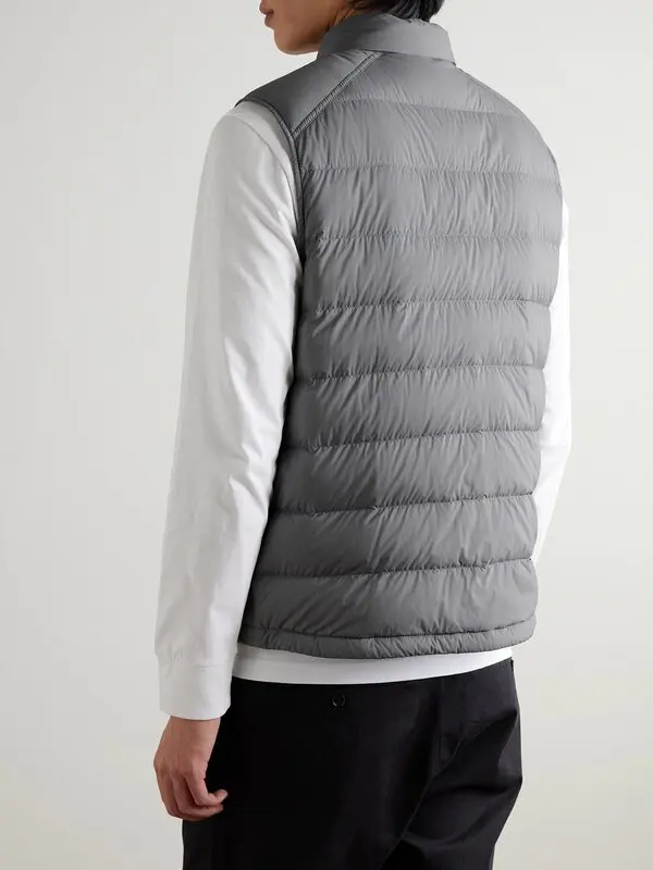 Moncler Logo-appliquéd Quilted Nylon Down Gilet - Gray