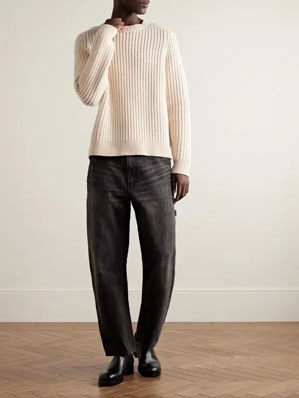 NILI LOTAN Demitry Open-knit Sweater - Neutrals