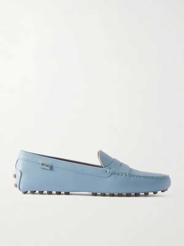 TOD'S Gommino Leather Loafers - Blue