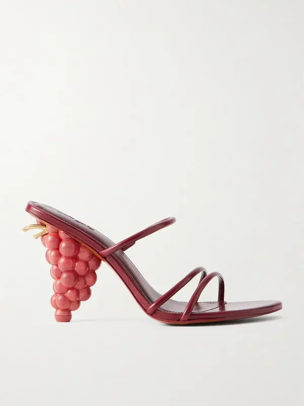 Cult Gaia Grape Leather Sandals - Red
