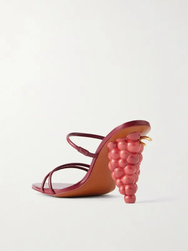 Cult Gaia Grape Leather Sandals - Red